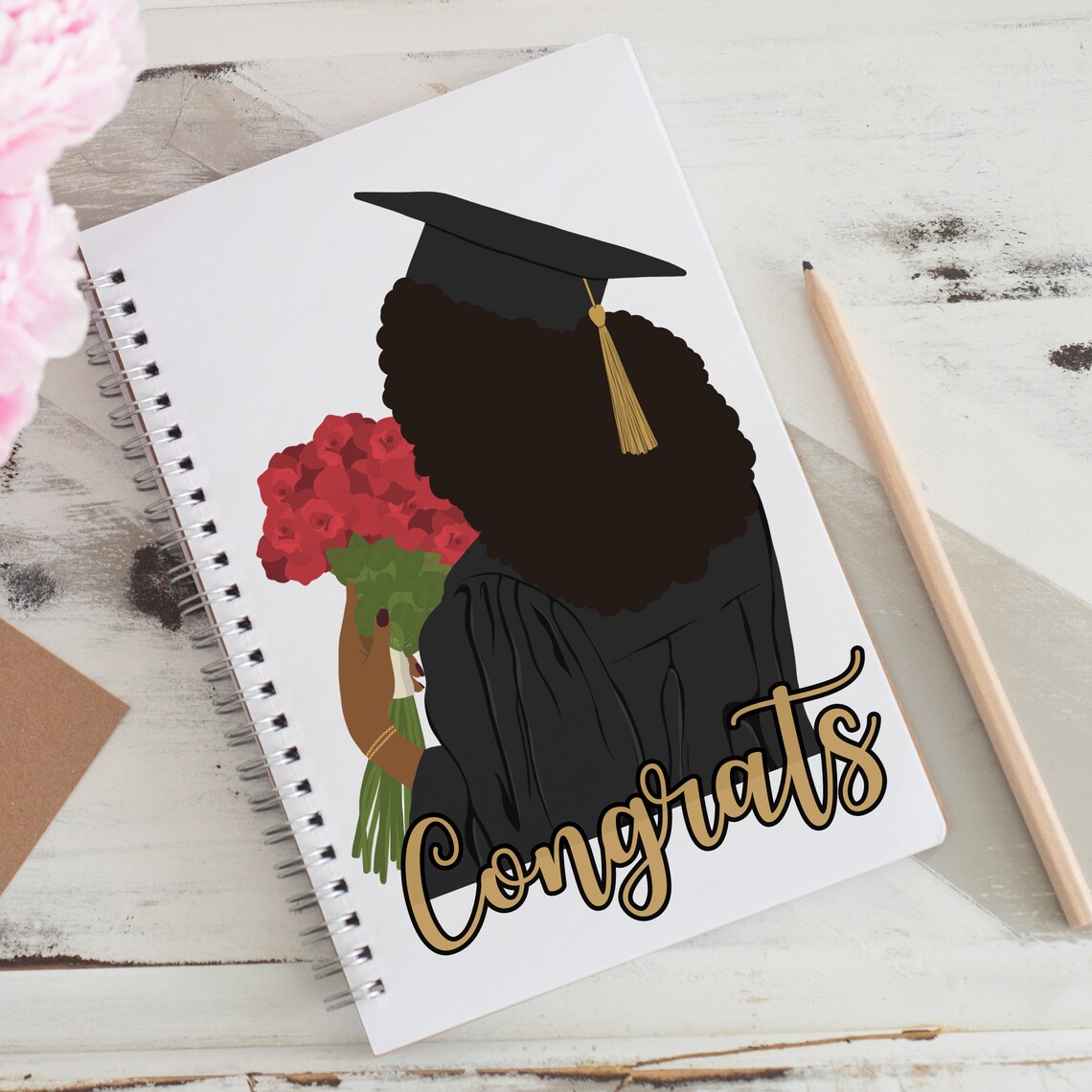 Graduation Clipart, Graduation Girl, Black Girl PNG, Black Woman ...