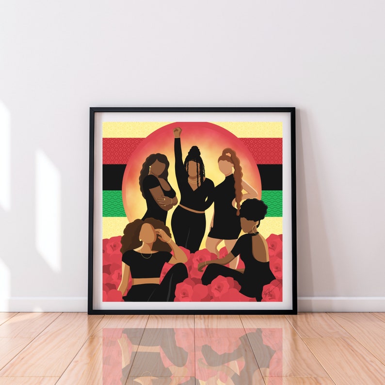 February Unframed Art Print, Black Woman Wall Art Print, African ...