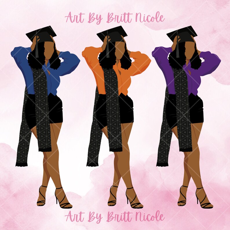Grad Girl PNG Clipart, Graduation Clipart, Black Woman Clipart ...