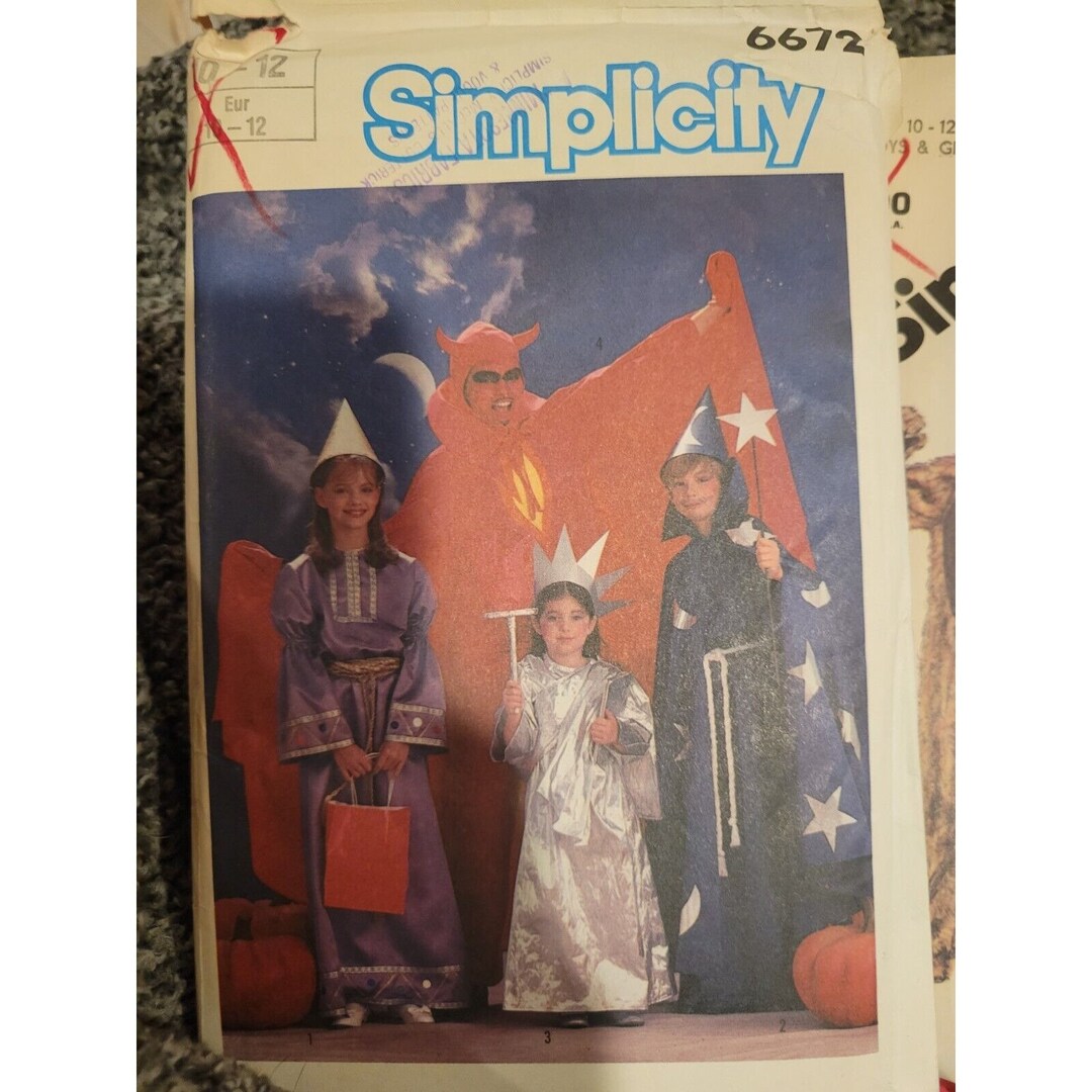 VTG Costumes Sewing Patterns: Simplicity 6672 and 5739 Sz Med. 10-12 ...