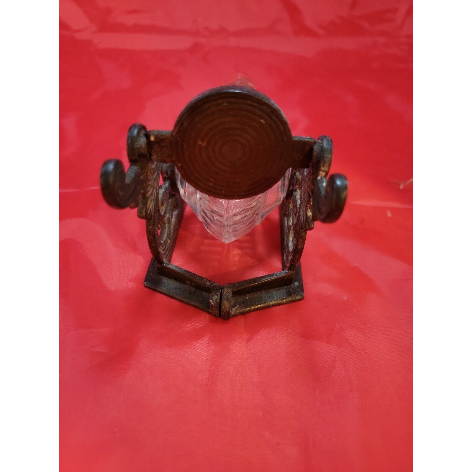 Antique Unique 1800’s Victorian Glass Snail Cast Iron Tilting Inkwell ...