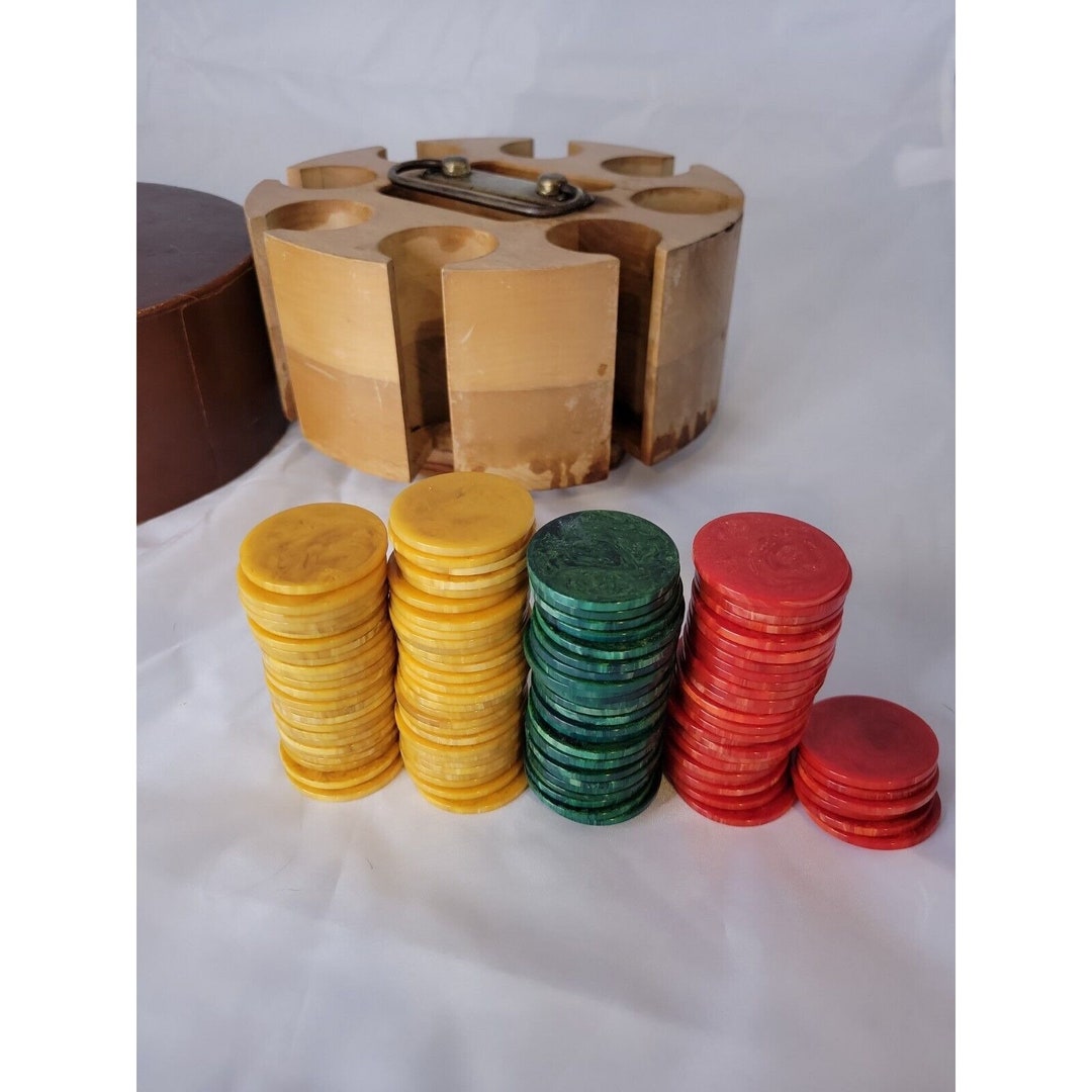 Bakelite Butterscotch Cherry Green Poker Chips 1 Pound Vintage Round ...