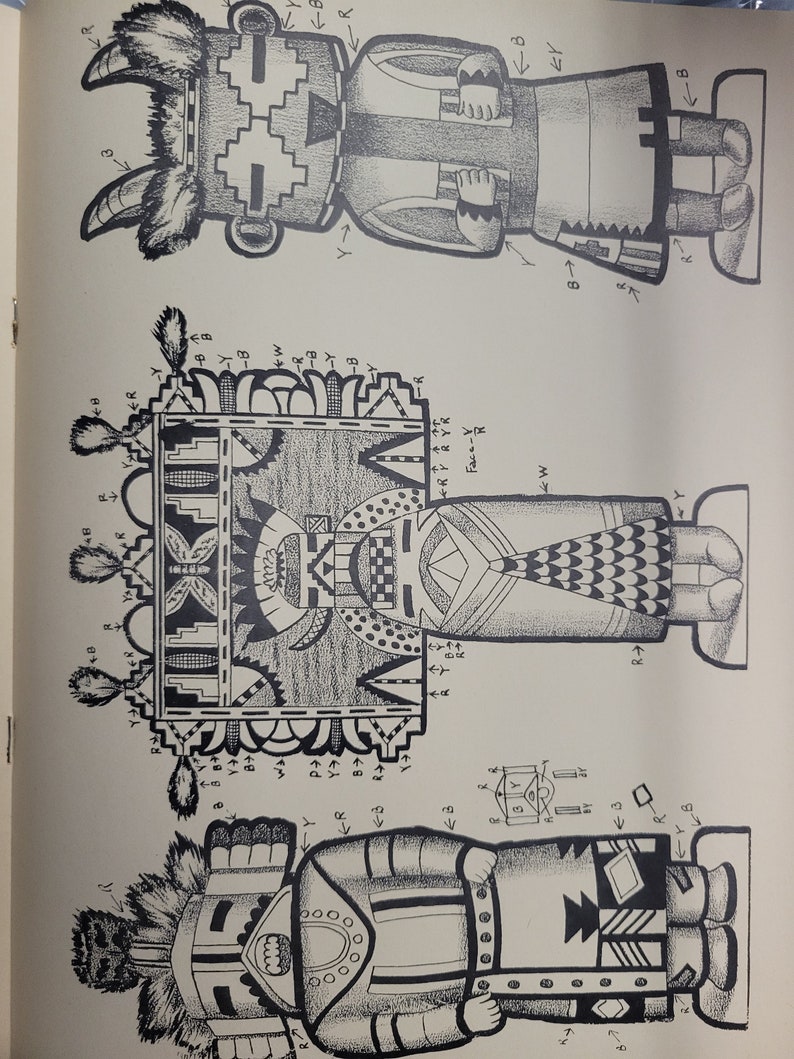 Kachina Dolls Cut and Color - 1952 Eukabi Publishers - 18 Dolls Eugene ...