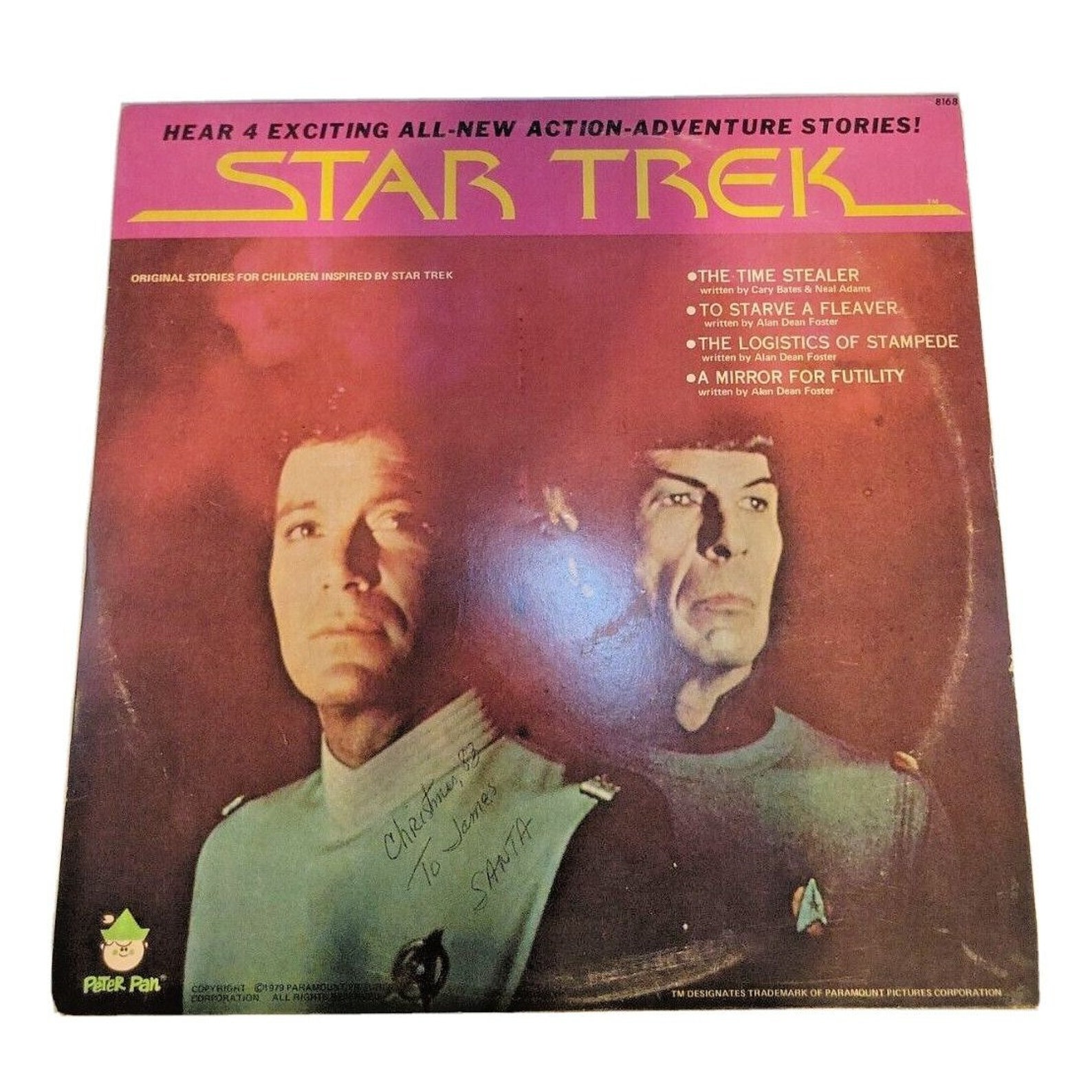 Star Trek Original Stories the Time Stealer Peter Pan LP 3 Additional ...