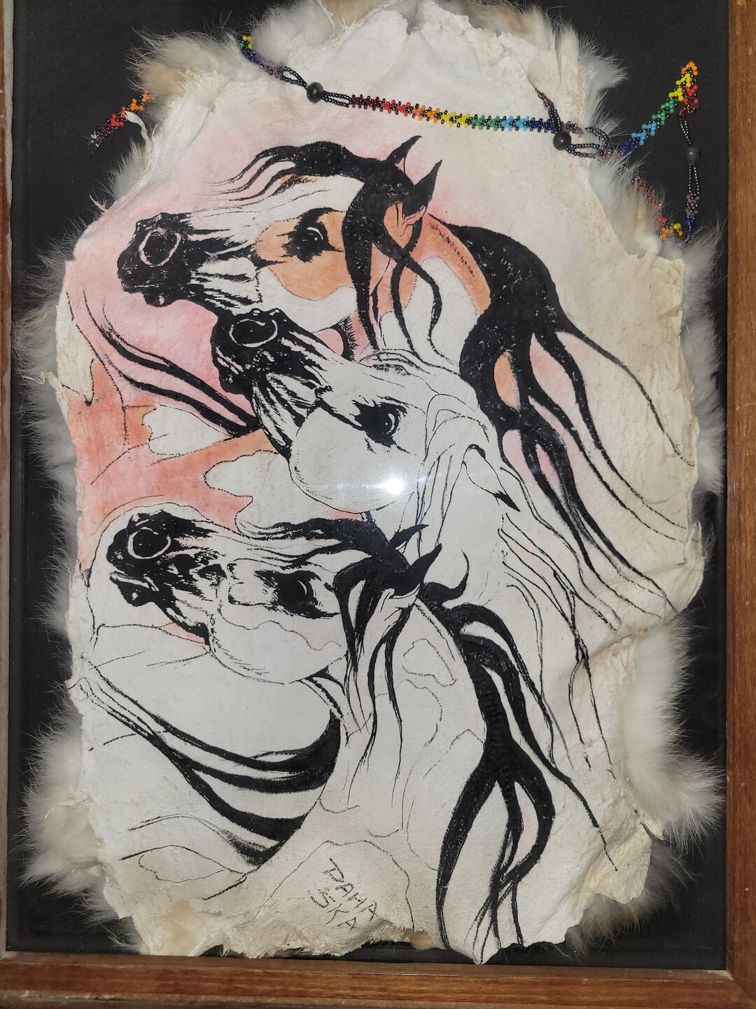 Paha Ska Horses on Hide With Fur - Etsy