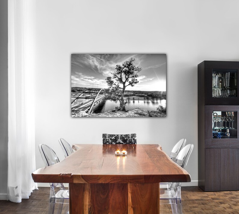 Black and White Sunset - Austin 360 Bridge - Etsy