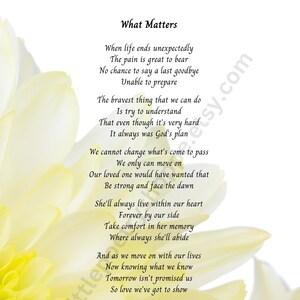INSTANT DOWNLOAD Sympathy: "what Matters (for Her)," Bereavement ...
