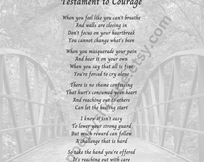 Testament to Courage- Encouragement Poem, Uplifting Poem, Inspirational ...
