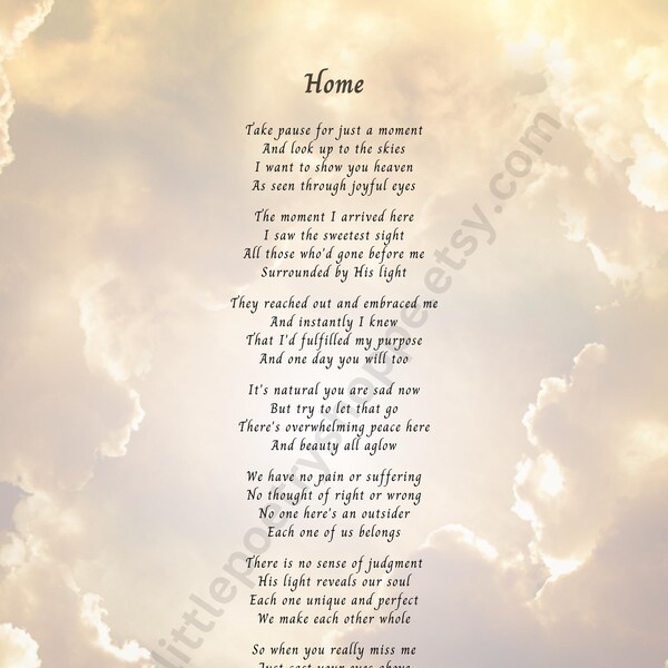 Funeral Poem - Etsy