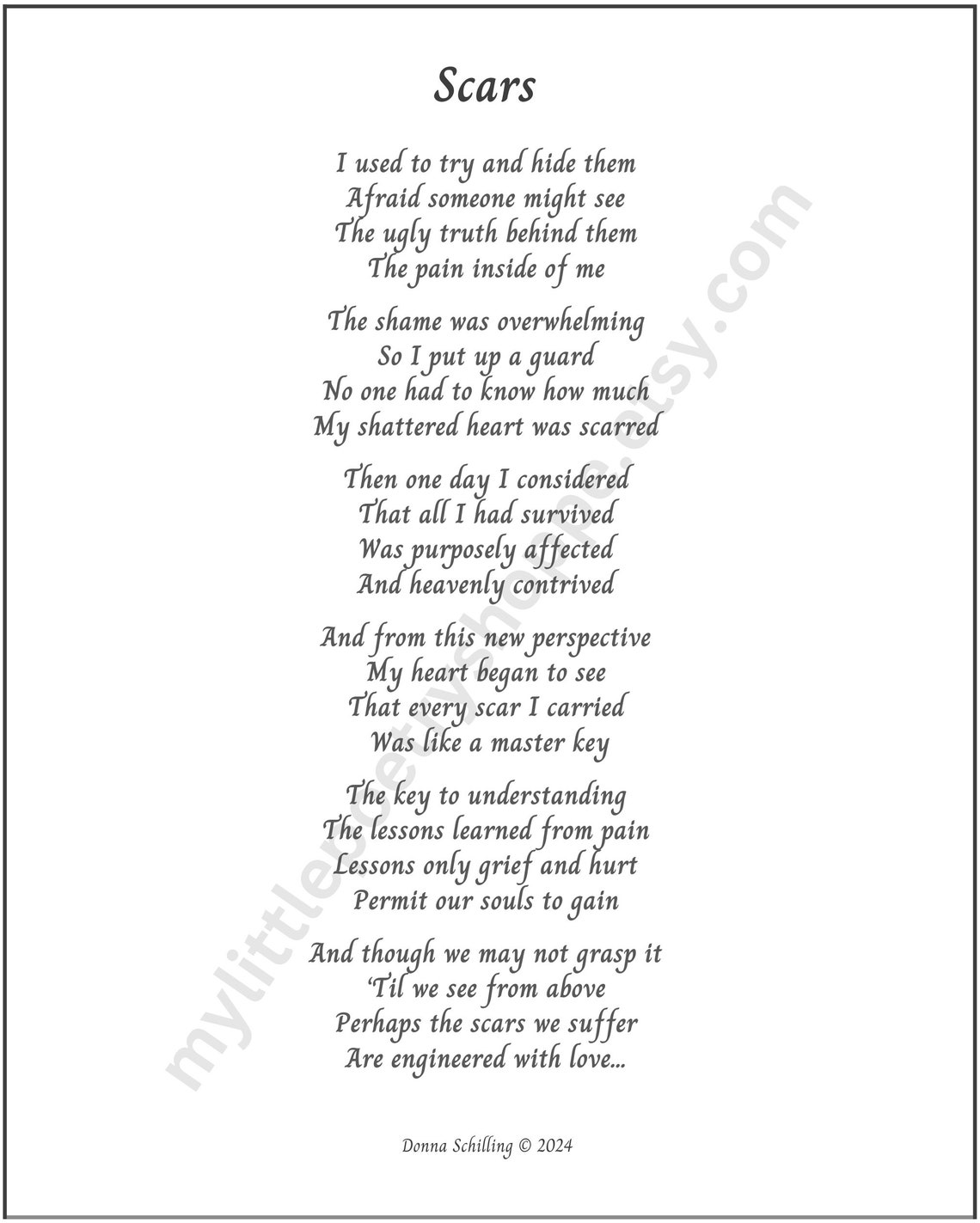Scars Encouragement Poem, Uplifting Poem, Inspirational Poem, Friend ...