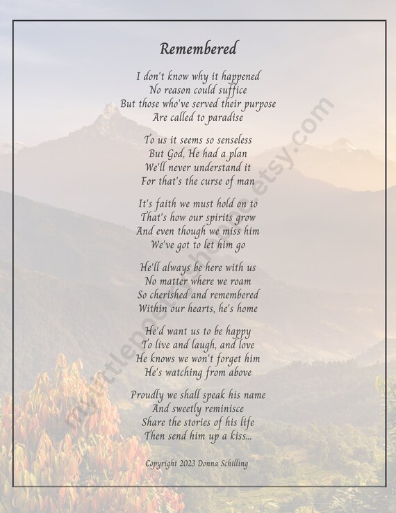 Remembering Sympathy Poem