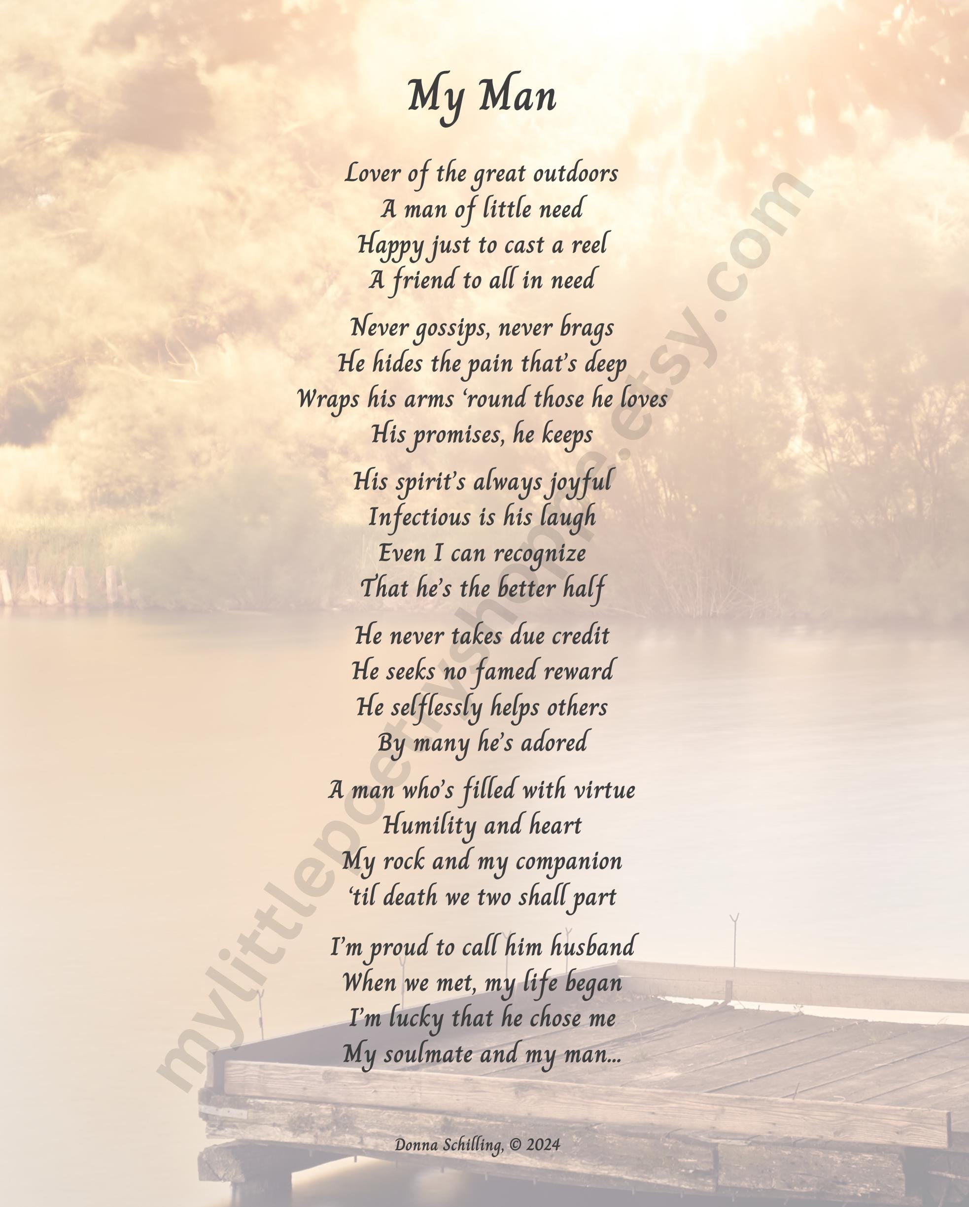 INSTANT DOWNLOAD Love: "my Man," Anniversary, for Husband, Valentine's ...