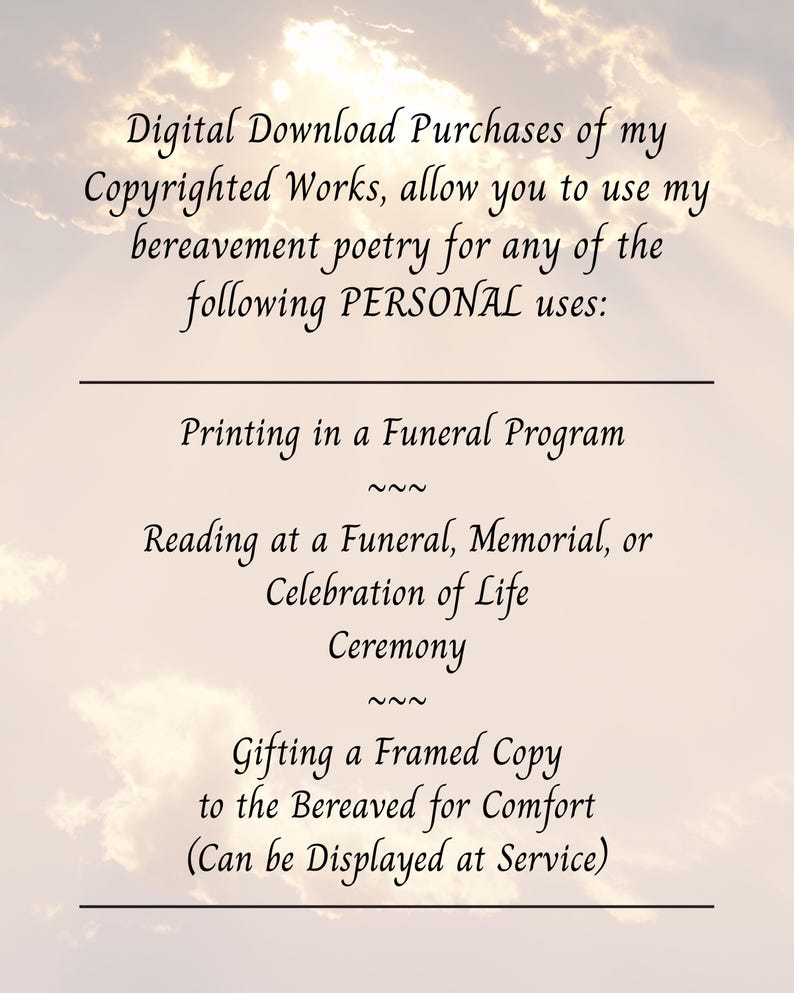 INSTANT DOWNLOAD Sympathy: "why," Bereavement, Memory, Funeral Program ...