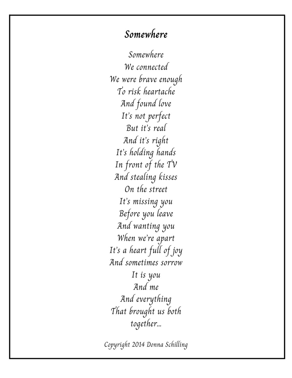 Somewhere INSTANT DIGITAL DOWNLOAD Anniversary Poem Poem - Etsy