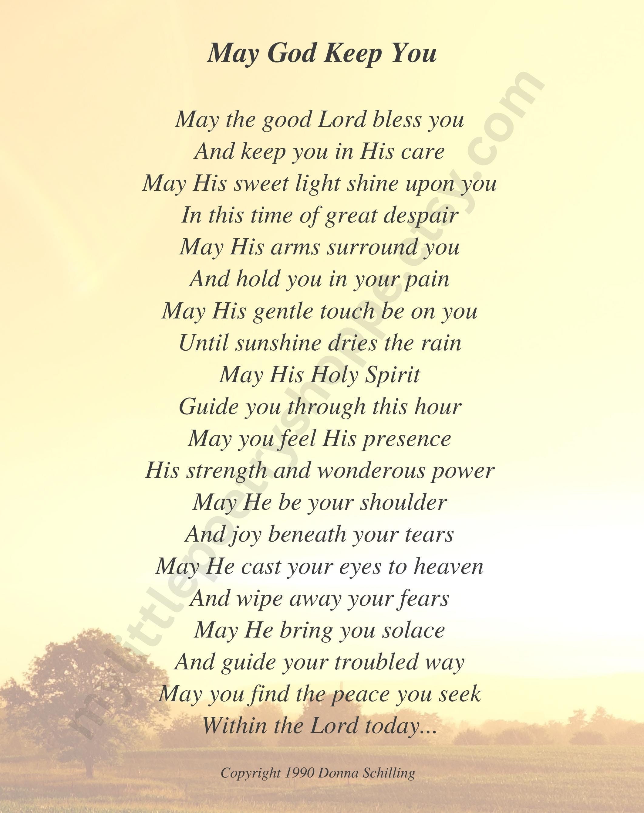 INSTANT DOWNLOAD Encouragement: "may God Keep You" Uplifting ...