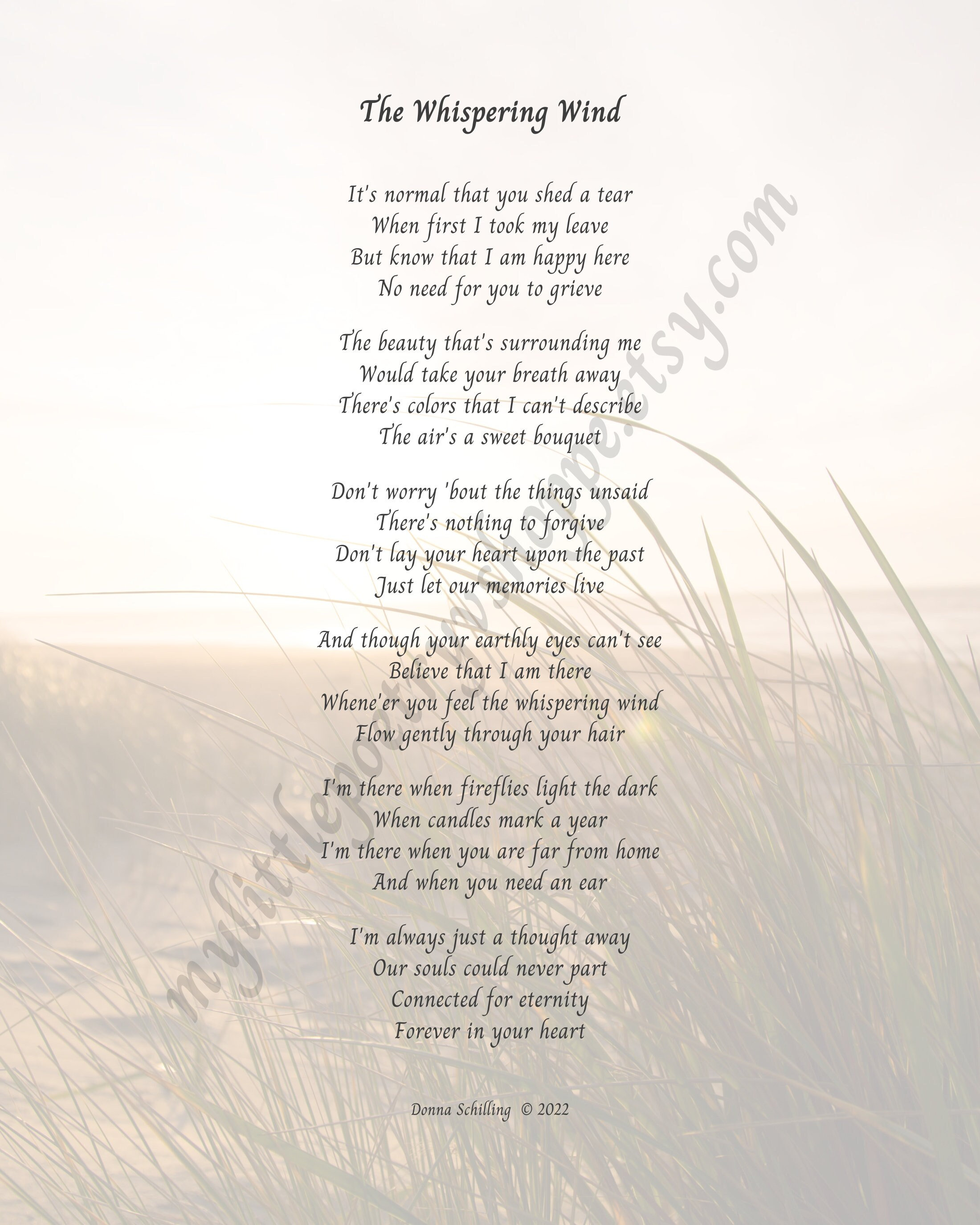 The Whispering Wind- Sympathy, Remembrance/funeral, Memory, Unexpected ...