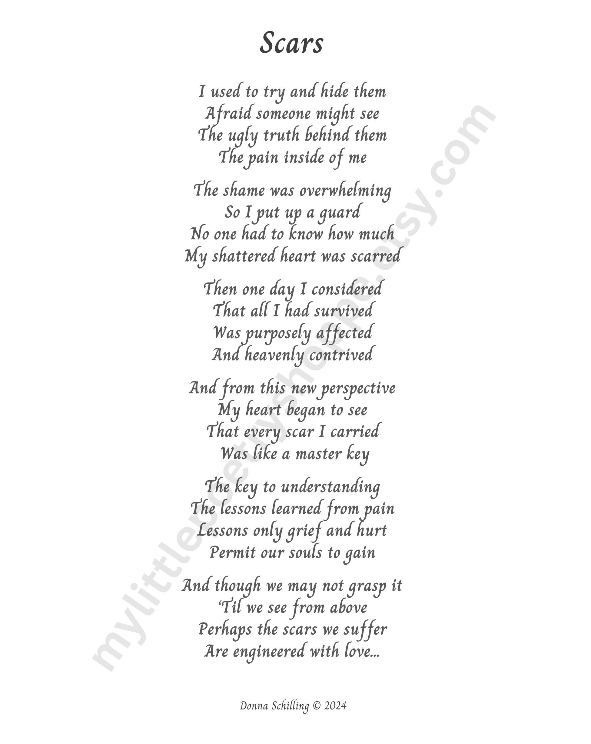 Scars - Encouragement Poem, Uplifting Poem, Inspirational Poem, Friend ...