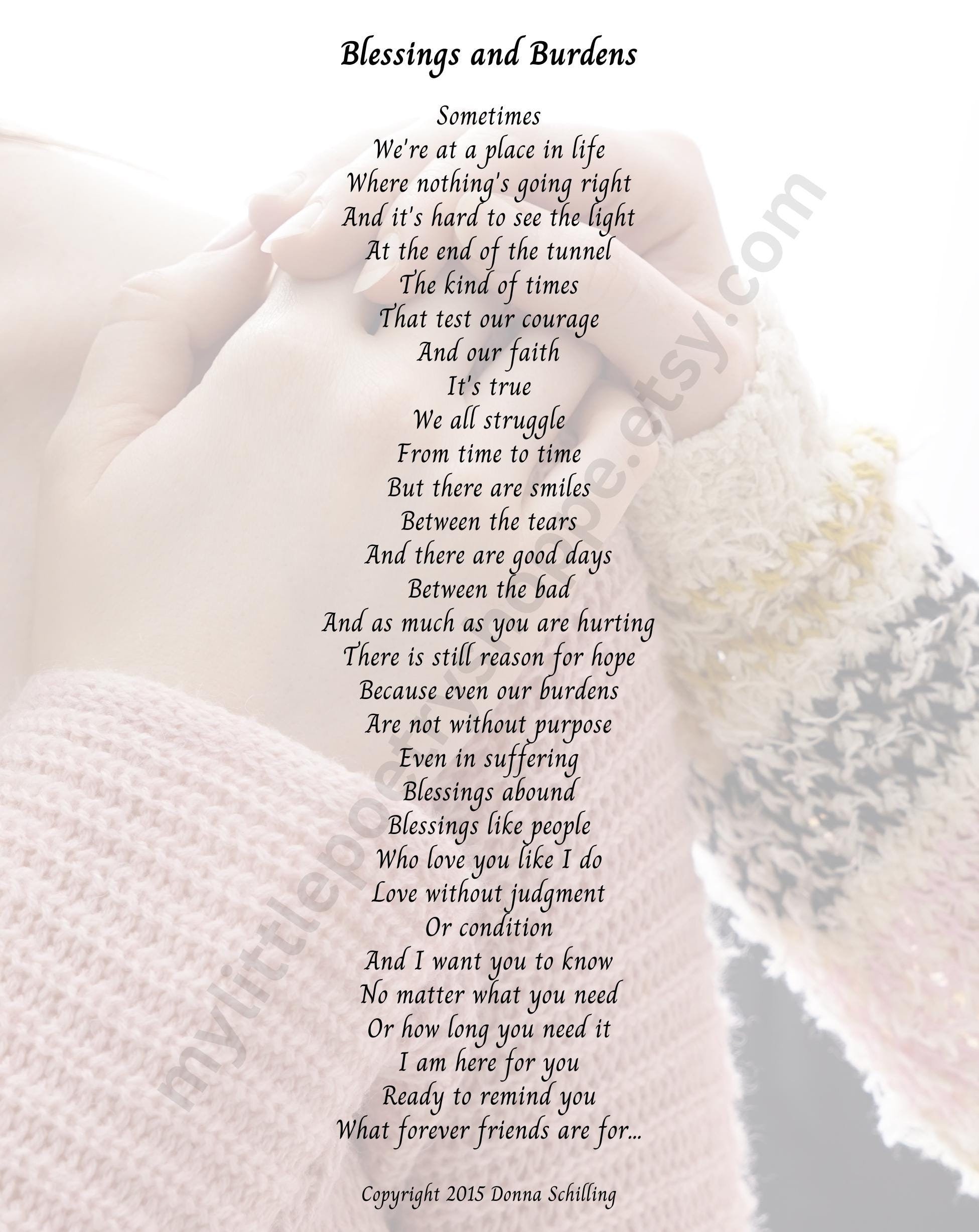 Blessings and Burdens - Encouragement Poem, Uplifting Poem ...