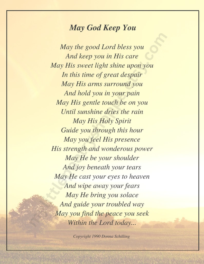 May God Keep You Encouragement Poem, Uplifting Poem, Inspirational Poem ...