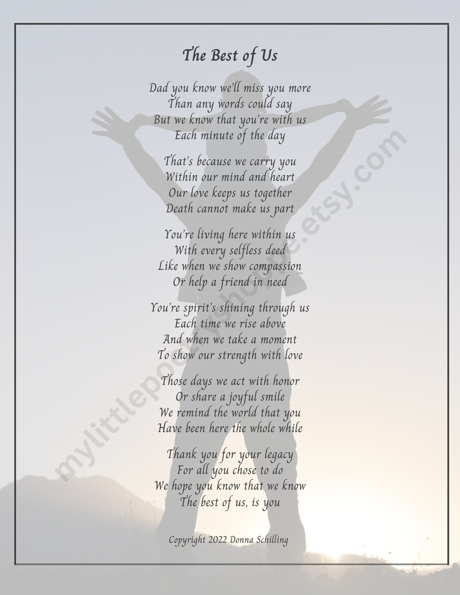 The Best of Us Sympathy or Remembrance Poem Funeral Poem - Etsy