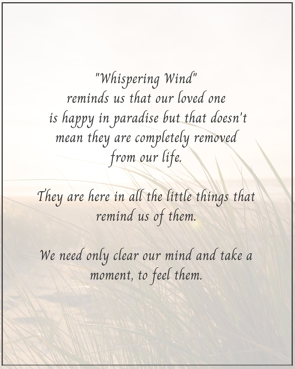 The Whispering Wind sympathy or Remembrance Poem Funeral or - Etsy