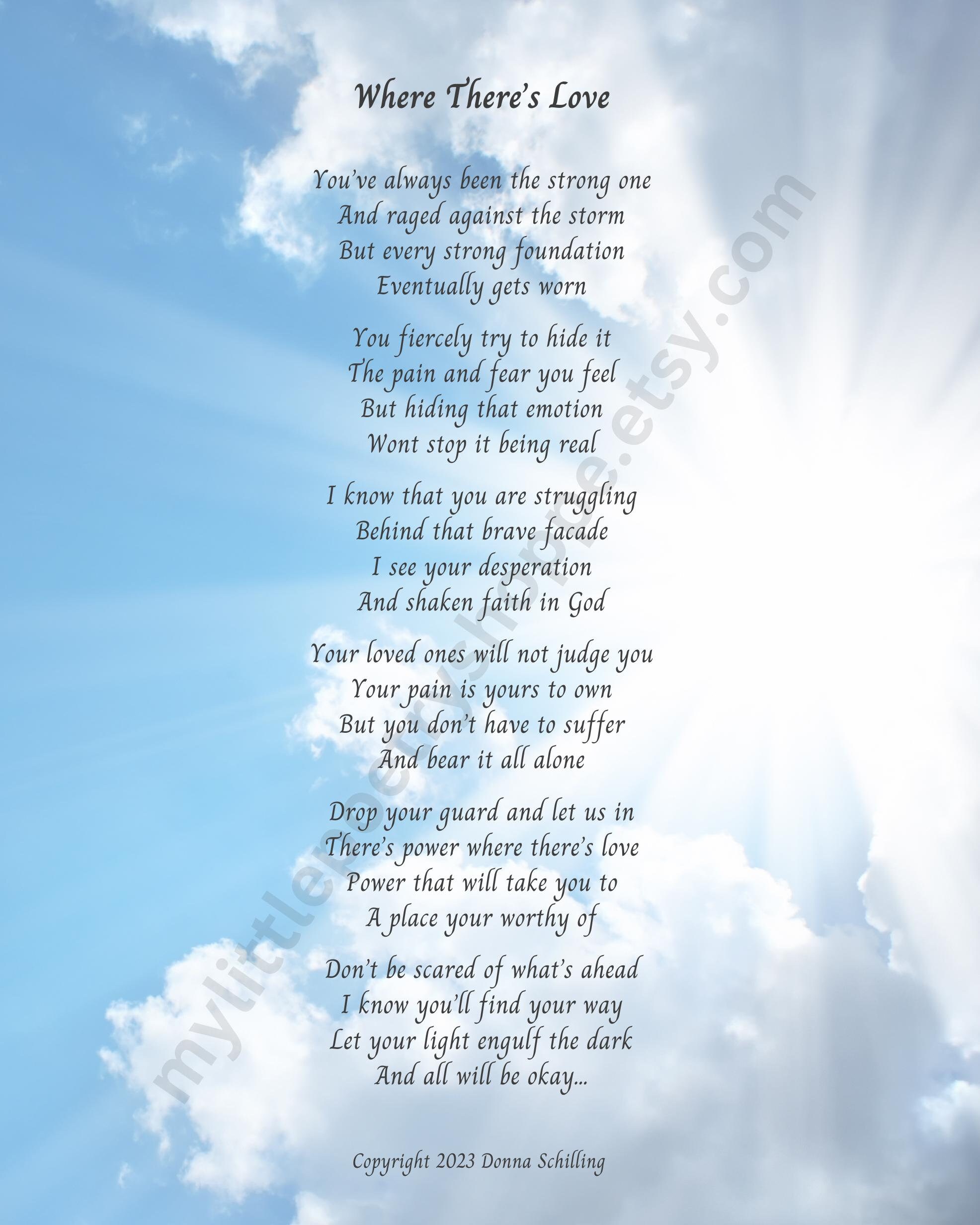 INSTANT DOWNLOAD Encouragement: "where There's Love," Encouragement ...