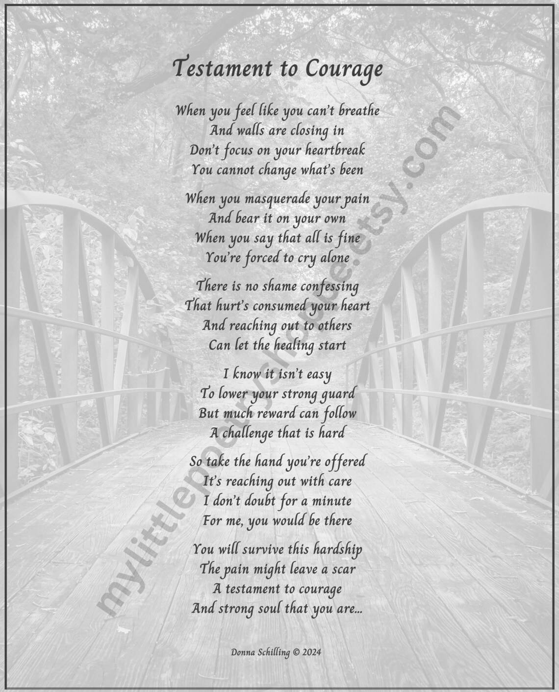 Testament to Courage Encouragement Poem, Uplifting Poem, Inspirational ...