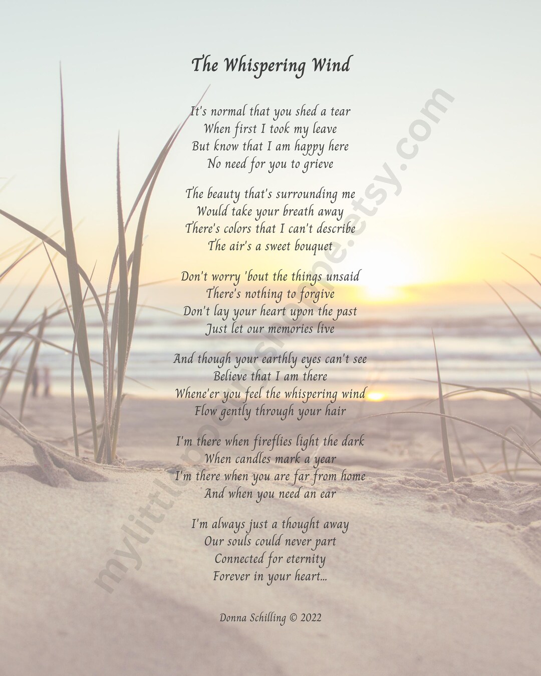 The Whispering Wind -sympathy Poem, Funeral or Bereavement Poem ...