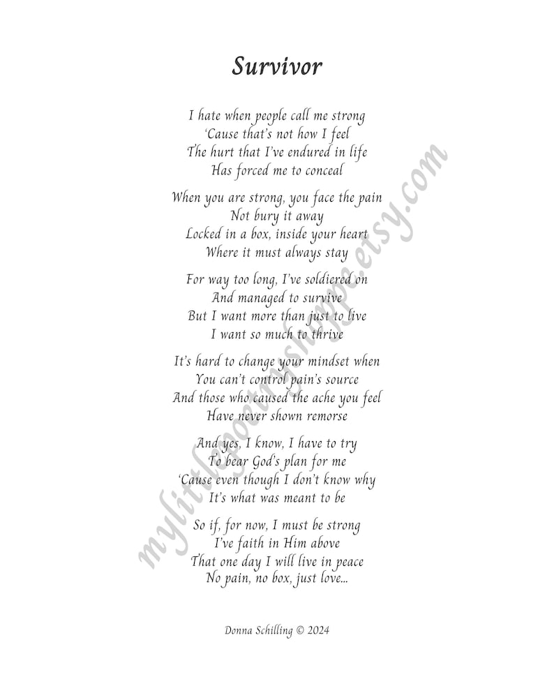 Survivor- Encouragement Poem, Uplifting Poem, Inspirational Poem ...