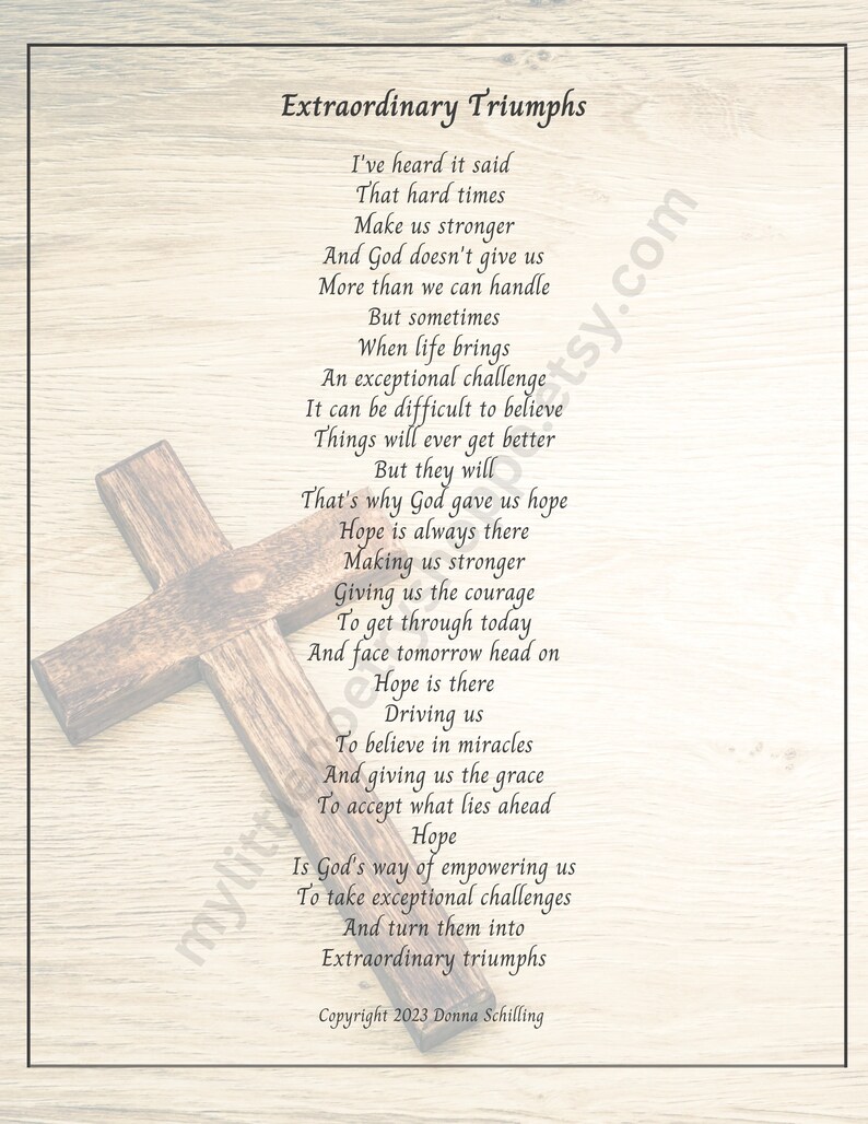 Extraordinary Triumphs Encouragement Poem, Uplifting Poem ...