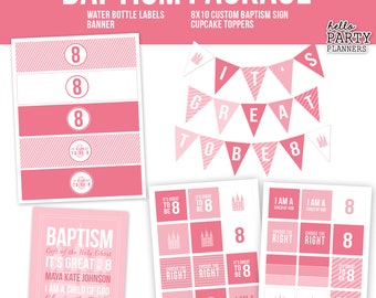 Floral Baptism Printables, Baptism Banner, It's Great to Be 8, Baptism ...