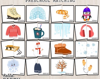Mitten Match, Winter Preschool Printable, Toddler Activity, Matching ...