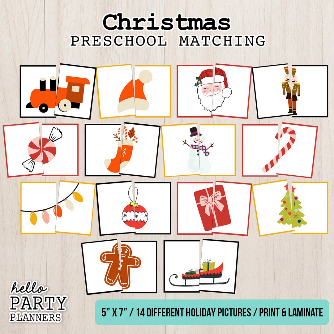 Christmas Matching Game: Preschool Printable Activity (digital Download ...
