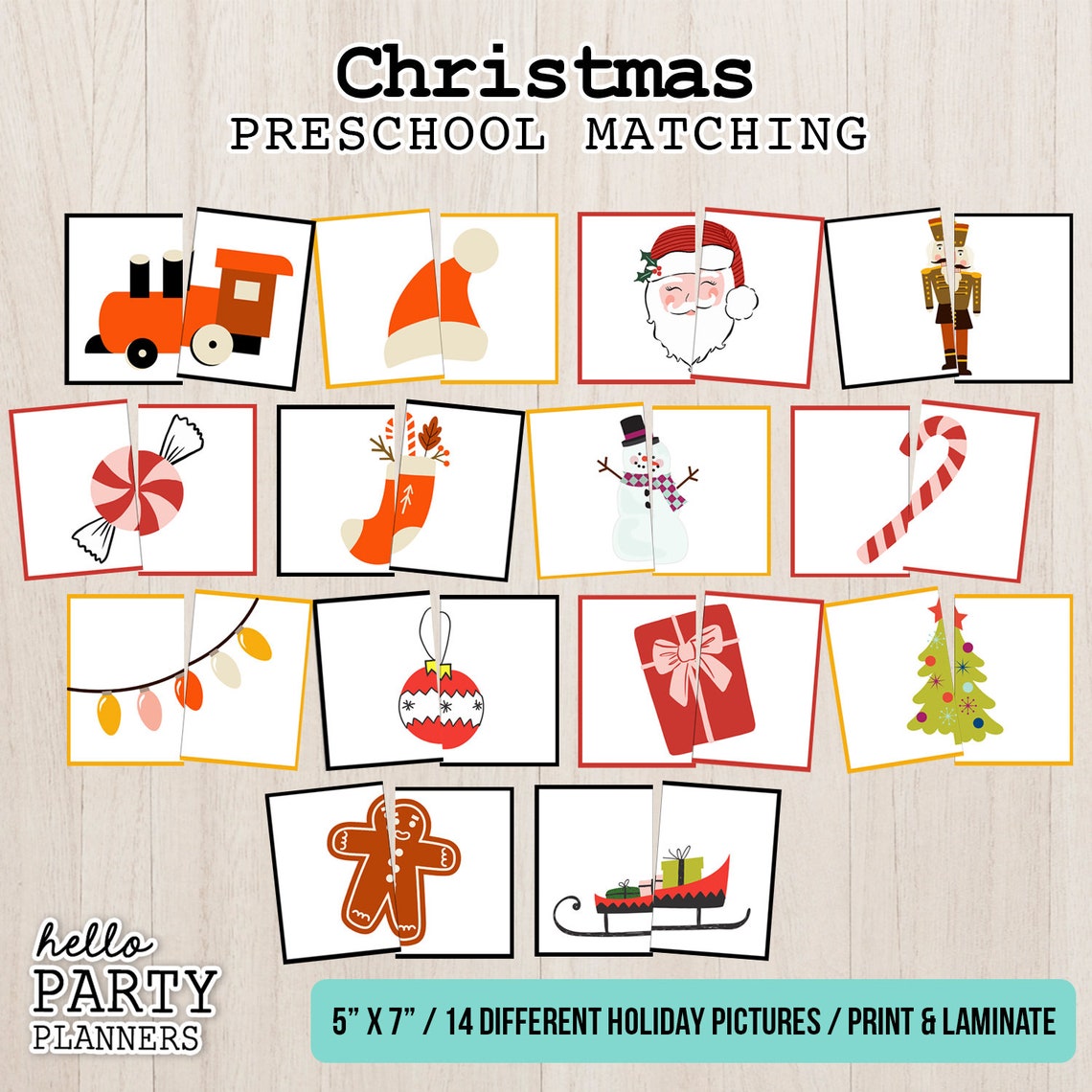 Digital Christmas Matching Game Preschool Activities Printable Holiday ...