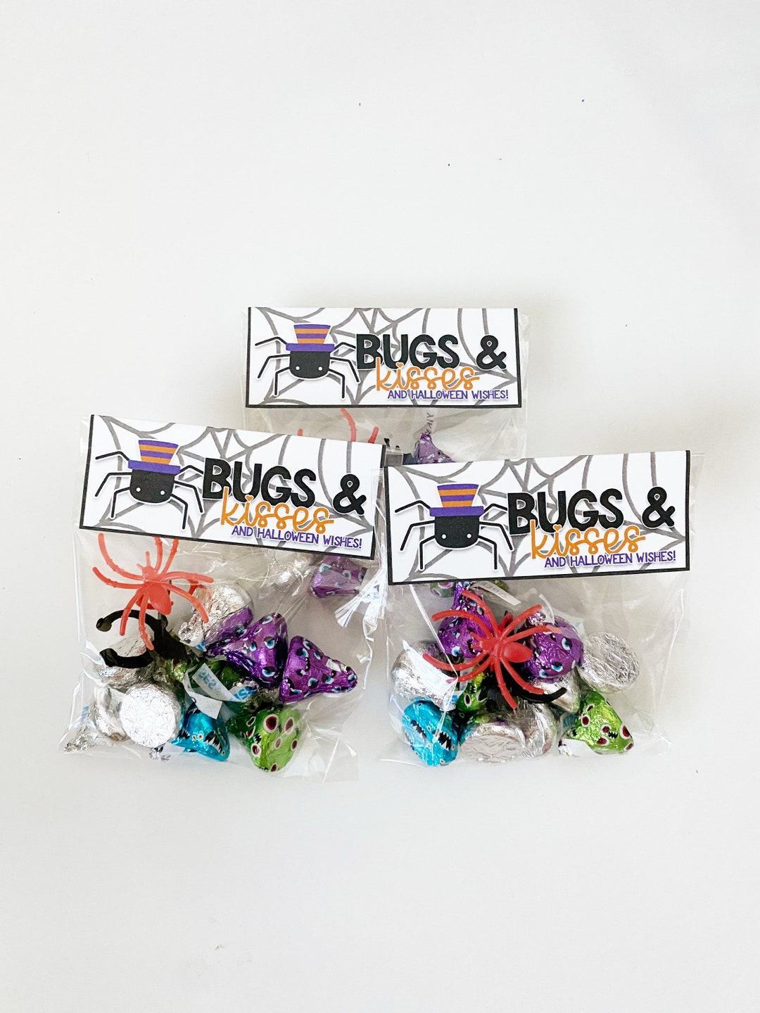 Digital Halloween Kisses, Halloween Treat Bag Toppers, Halloween ...
