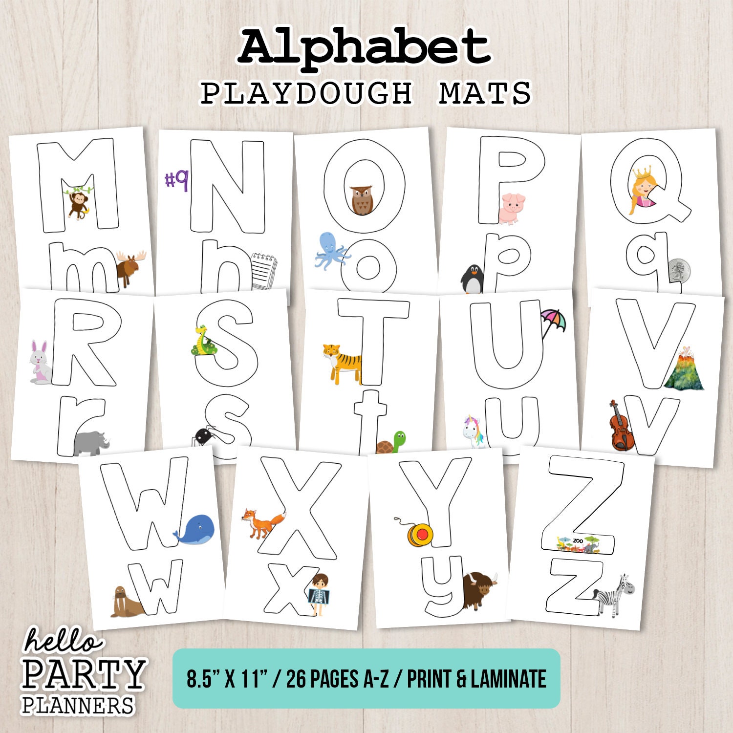Alphabet Play Dough Mats Preschool Activities A-Z Printable Play Doh ...