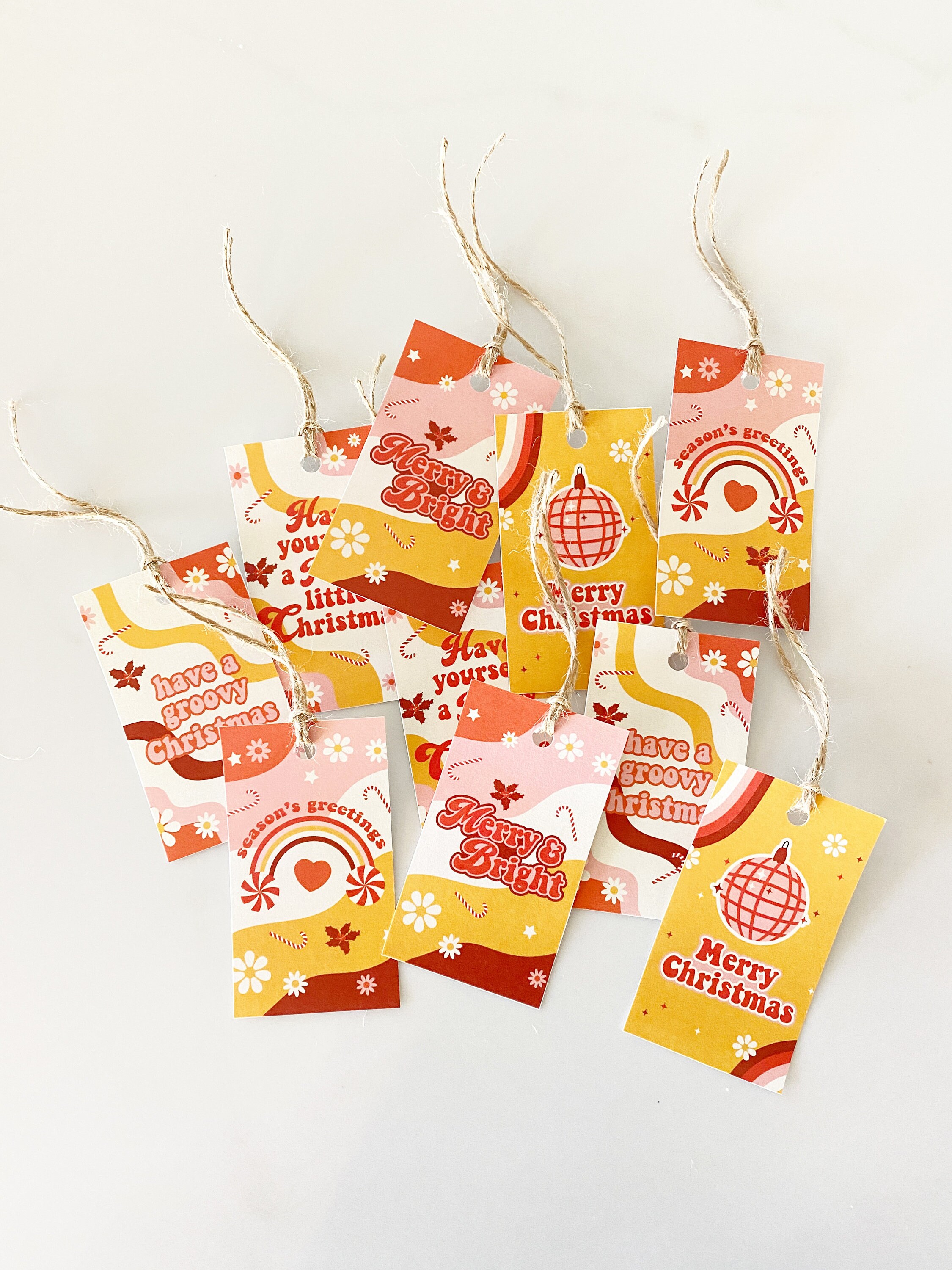 Retro Christmas Tags, Holiday Printable Tags, Christmas Gift Tags ...