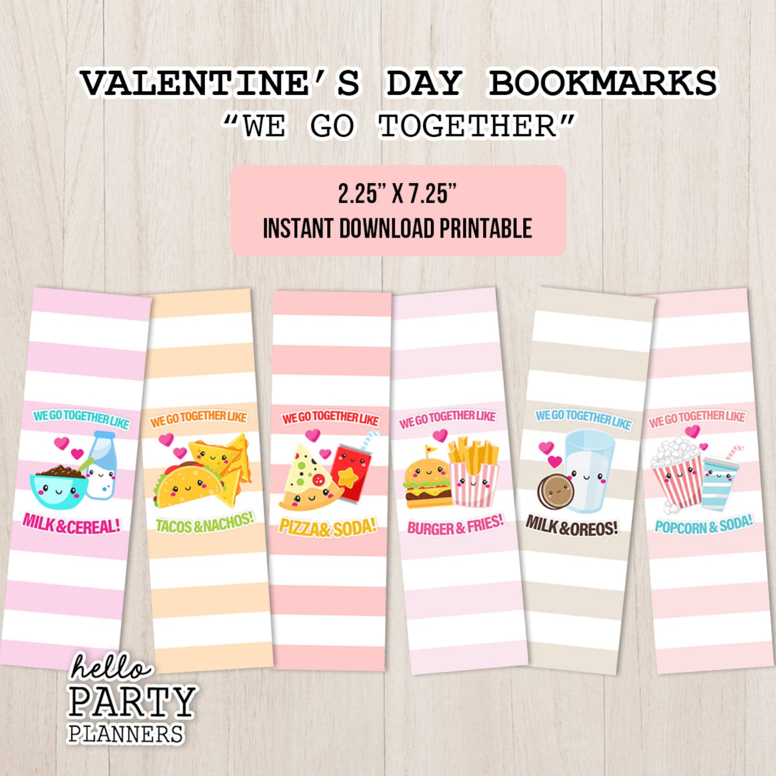 Valentine's Day Bookmark Printable, School Valentine's Gifts, Valentine ...