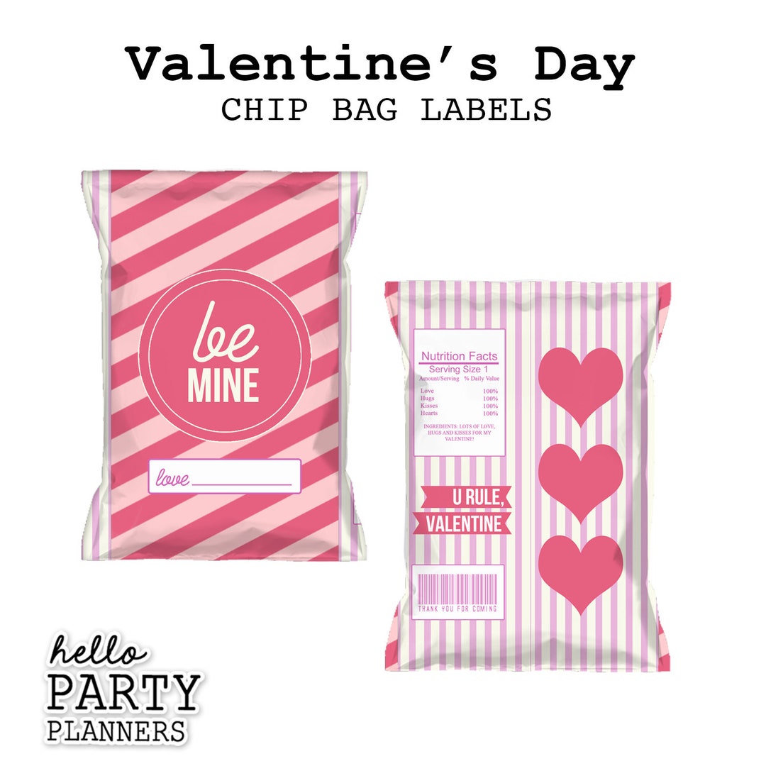 Valentine's Day Chip Bag Labels: Be Mine Treat (printable, Instant ...