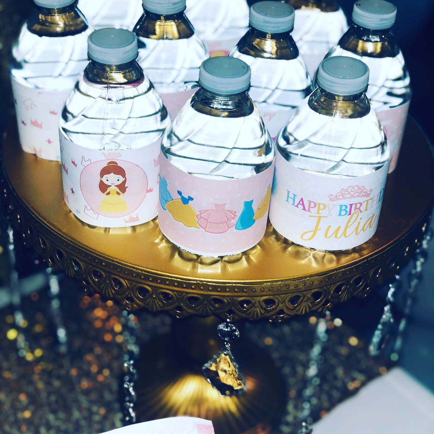 EDITABLE Princess Birthday Water Bottle Labels, Personalized Water ...