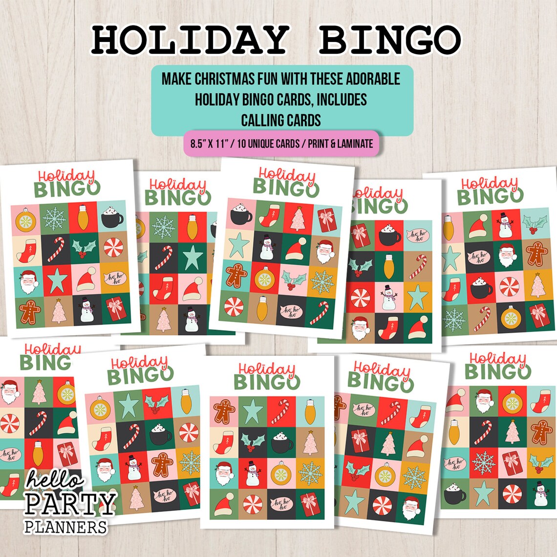 Christmas Bingo Game: Holiday Party Printable (instant Download) - Etsy