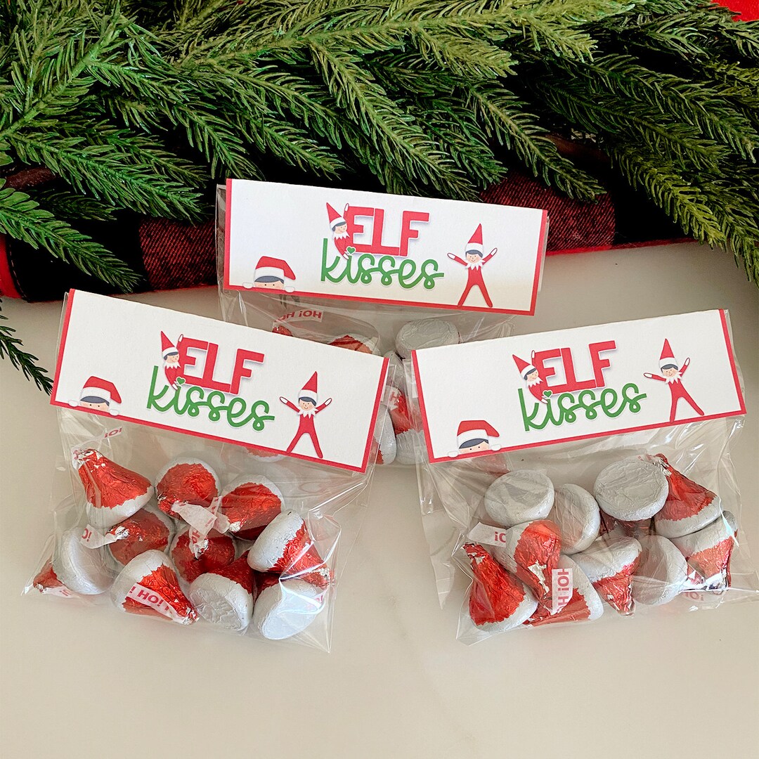 Elf Kisses Bag Toppers: Printable Elf Notes (digital Download) - Etsy