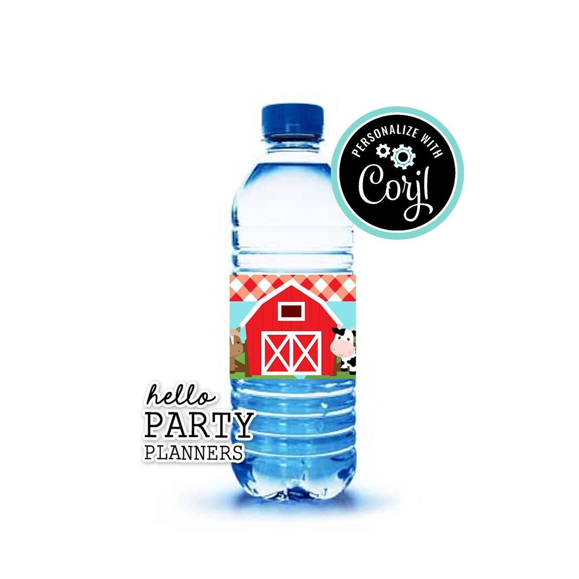 EDITABLE Farm Birthday Water Bottle Labels, Personalized Water Bottle ...