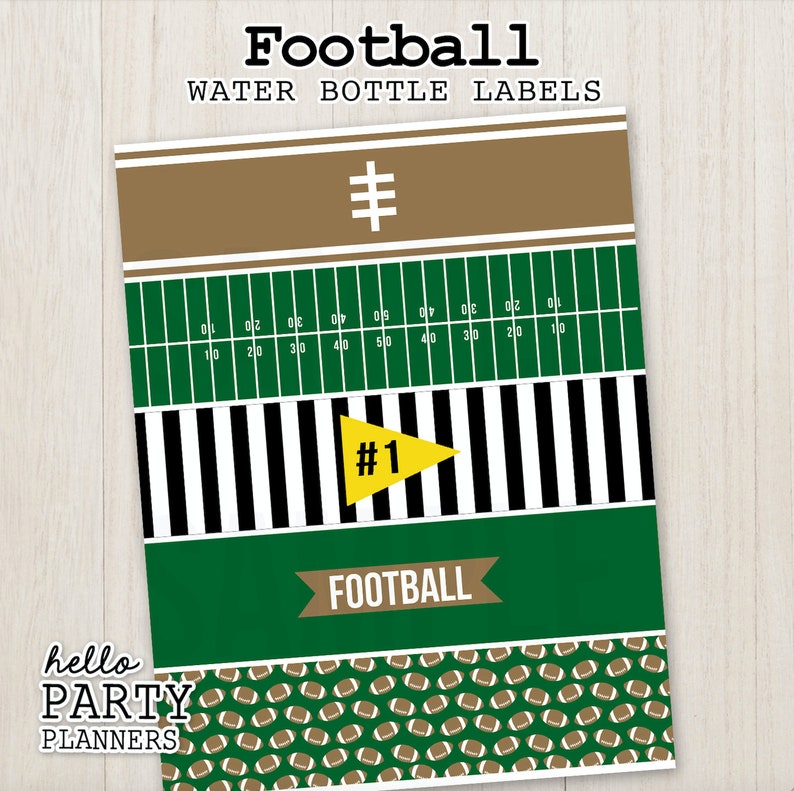 Football Water Bottle Labels: Super Bowl Party Decor (printable ...