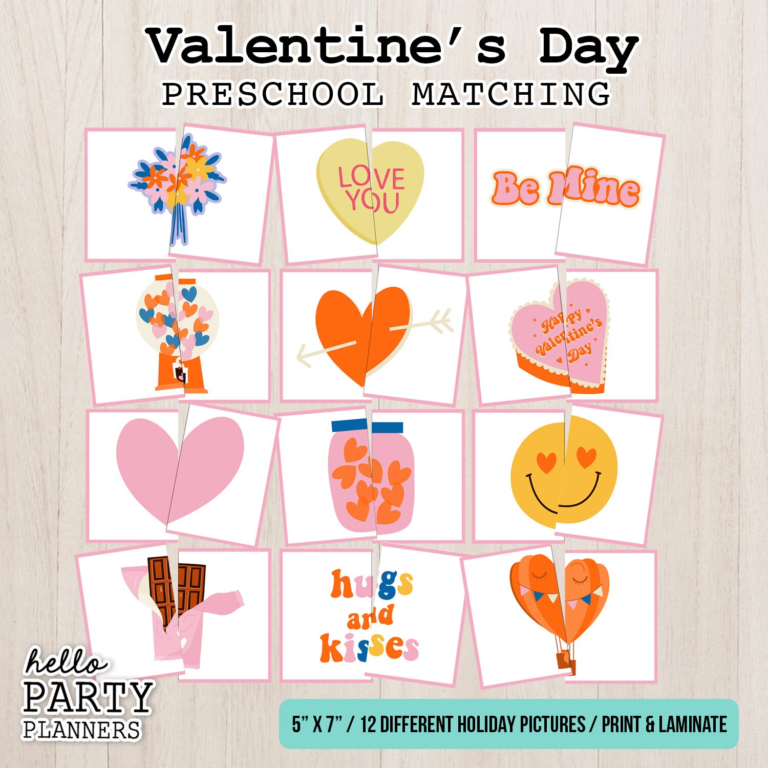 Valentine's Day Matching Game Preschool Activities Printable Holiday ...