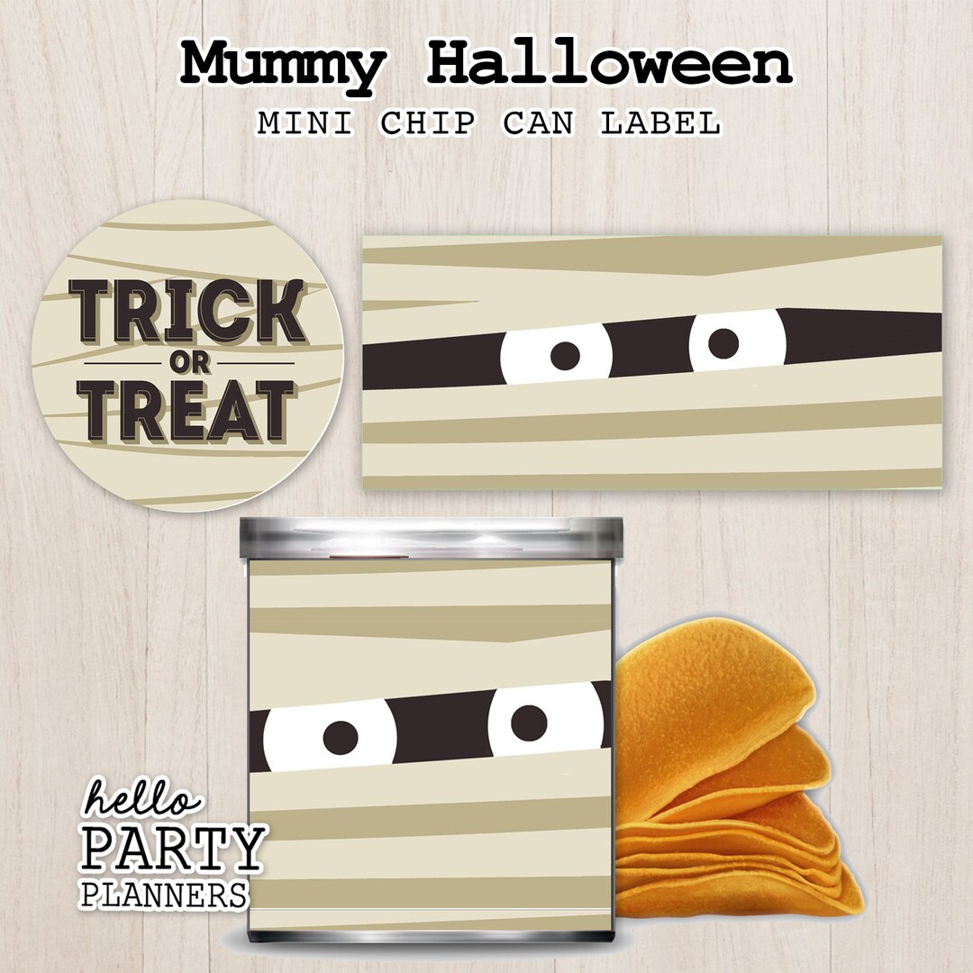 Frankenstein Halloween Mini Chip Can Label, Halloween Treat Label ...