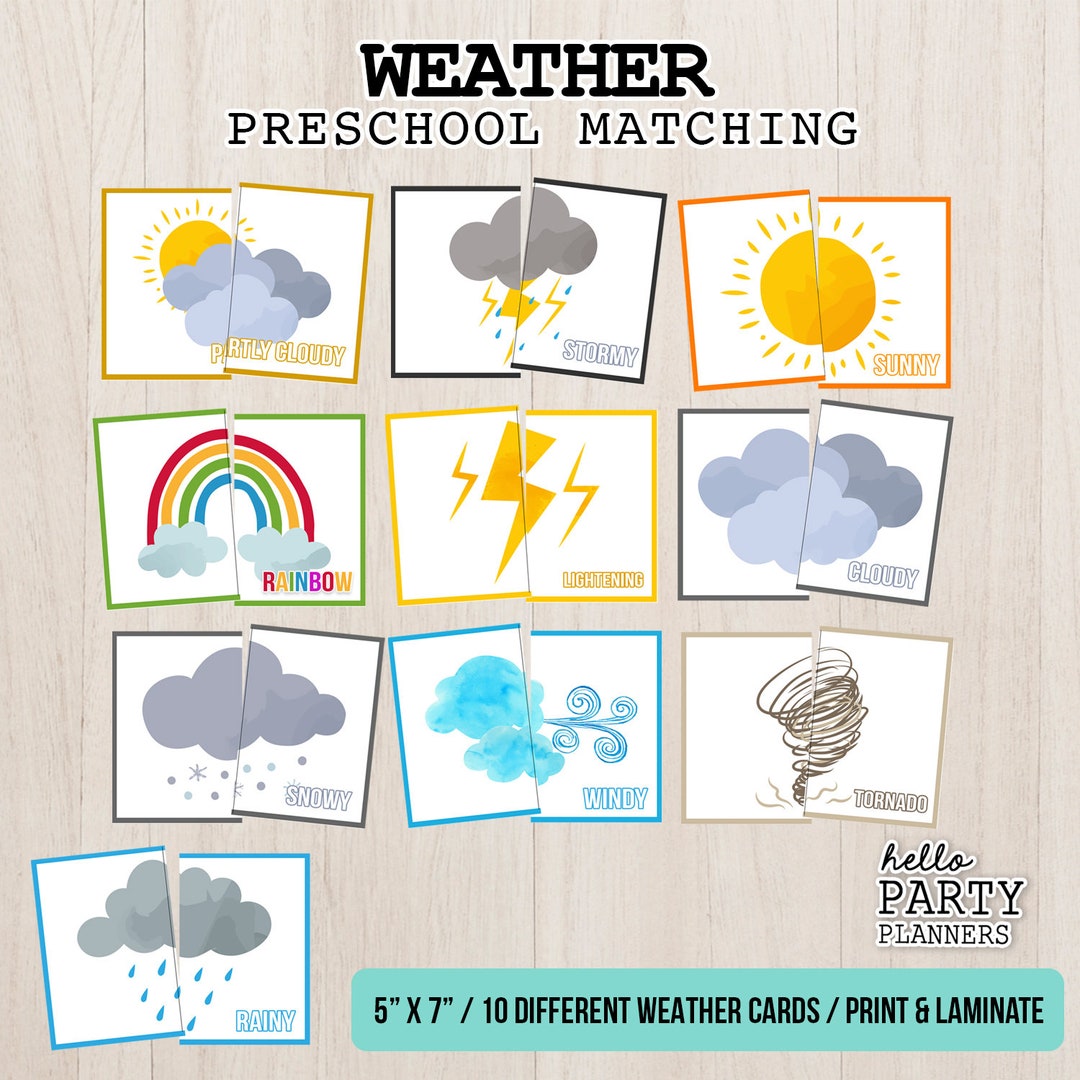 Weather Matching Game Preschool Activities Printable Weather Matching ...