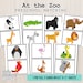 Zoo Animal Matching Game: Preschool Kindergarten Activity (digital ...
