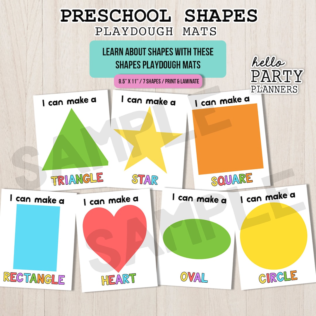 Shapes Play Dough Mats: Preschool Learning Activity (digital Download ...