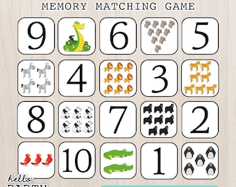 Zoo Animal Matching Game Preschool Activities Printable Zoo Matching ...